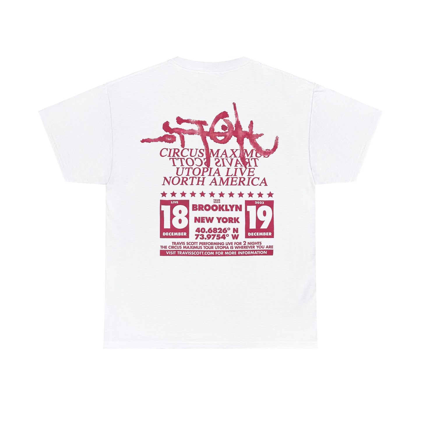 BROOKLYN TOUR TEE – Travis Scott - UTOPIA & Circus Maximus Tour Merchandise
